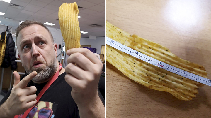 Daniel Heginbotham and his giant crisp - China Plus