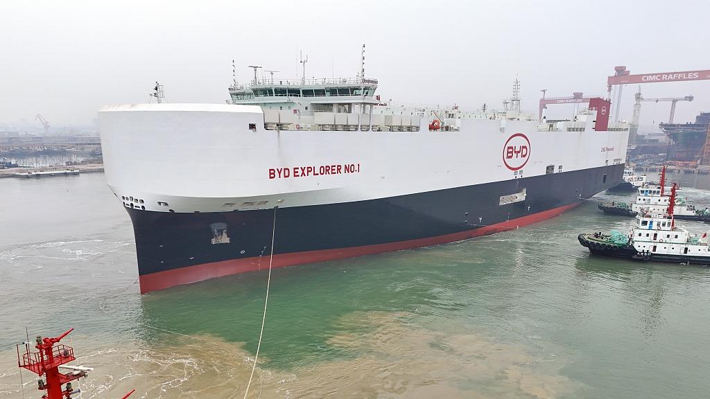 Fahrzeugtransportschiff für chinesischen Autobauer BYD ausgeliefert